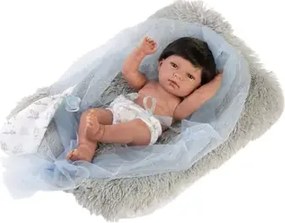 Llorens 73803 NEW BORN CHLAPEČEK - realistická panenka miminko s celov