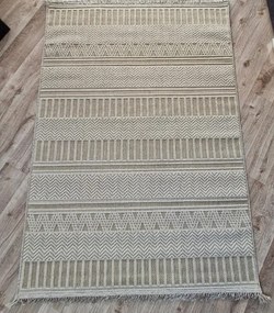 HU Béžový pruhovaný koberec Boho 878-B Rozměr: 60x100 cm