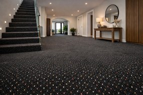 Betap, Metrážový koberec Virtuose 78, na míru, šíře 4m, černá, filc, chodba / předsíň