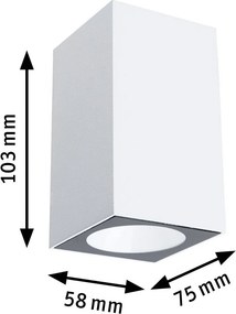 P 94711 LED venkovní nástěnné svítidlo Flame neláká hmyz IP44 hranaté 58x103mm 2200K 4W 230V 75° bílá kov - PAULMANN