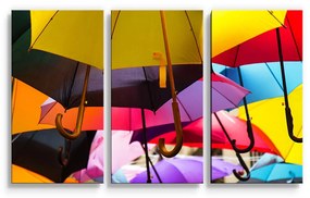Sablio Obraz - 3-dílný Deštníky - 120x80 cm