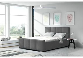 Postel OLIVIA 13 STANDARD 180x200 cm - stříbrné nohy Tmavě hnědá