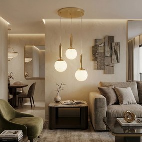 Toolight Rea, ZÁVĚSNÁ STROPNÍ LAMPA G179-3CP GOLD, OSW-07823