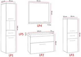 Koupelna LUPO dub artisan / bílý lesk