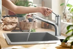 Hansgrohe - Dřezová baterie s výsuvnou sprškou, sBox, chrom