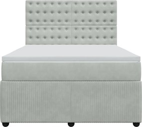 Box spring postel s matrací světle šedá 140x190 cm samet 3294646