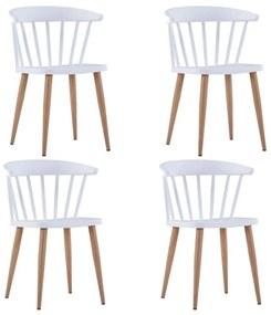 Petromila Jídelní židle 4 ks bílé plast ocel