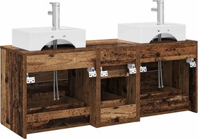 Sada koupelnových skříněk 3 ks Staré dřevo 49,5 x 41 x 62,5 cm 3405849