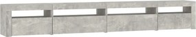 TV skříňka s LED osvětlením betonově šedá 270 x 35 x 40 cm 3152749