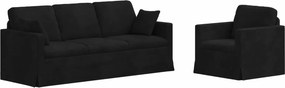 Set pohovek 2 ks Černá samet 3407601
