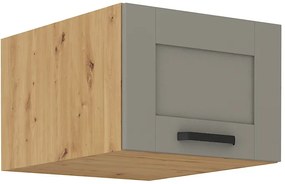STL 50 cm skříňka horní jednodveřová (otevírání nahoru, hloubka 57 cm) LUNA Barevné provedení LUNA: Bílá / Jílově šedá