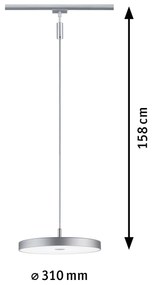 Paulmann 96796 Hildor, závěsné svítidlo pro Urail system, 1x15W LED 4000K, tříkrokové stmívání, matný chrom, průměr 31cm