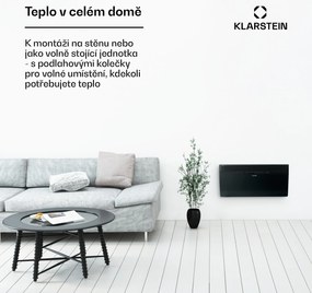 Klarstein Hot Spot Slimcurve, konvektor, ohřívač, 80x40cm, 40m², 2000 W, 5-40 °C, IP24, černý