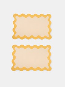 Sinsay - Prostírání se zvlněným okrajem 2 pack - žlutá