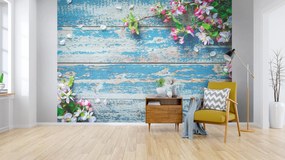 Malvis Tapeta dřevo a květiny Vel. (šířka x výška): 432 x 290 cm