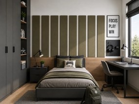 Rovný čalouněný panel na zeď VELUR Zvolte barvu: Hnědá, Zvolte rozměr: 20x60 cm, Uchycení na zeď: Bez uchycení (možnost použití lepidla)