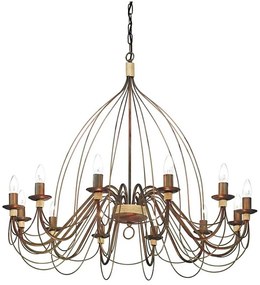 Ideal Lux - Lustr na řetězu CORTE 12xE14/40W/230V pr. 95 cm měď