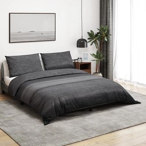 vidaXL Sada ložního prádla 225 x 220 cm bavlna [136460] Barva: Tmavě šedá a černá