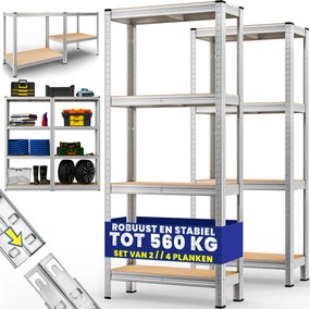 Zátěžový regál sada 2 ks 170x75x30cm pozinkované 280kg