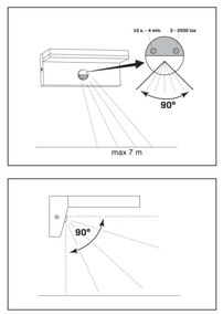 LED Venkovní nástěnné svítidlo se senzorem TESA LED/10W/230V IP54 černá