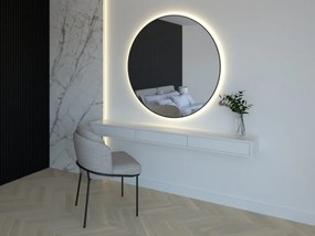 In-Design Zrcadlo RoundLine backlight - černý matný rám, s LED osvětlením Vypínač: S vypínačem, Průměr zrcadla (mm): 600