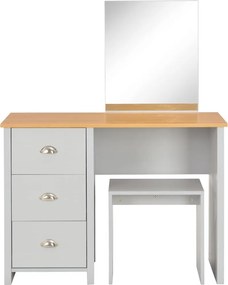 Toaletní stolek se zrcadlem a stoličkou šedý 104 x 45 x 131 cm 283744