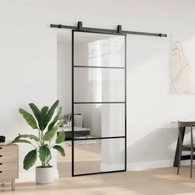 Posuvné dveře se sadou kování černé 90x205 cm ESG Glass 3375858