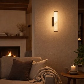Searchlight 61185-1BK Stmívatelné nástěnné LED svítidlo MARBLE IP44, ČERNÉ