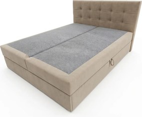 Čalouněná postel boxspring DIRELIS TRINITY160x200 cm béžová Matrace: Matrace Bonell pružinová