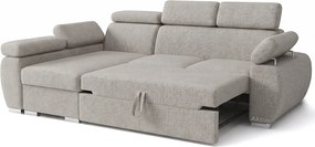 Sedací souprava BASTON | 170x255 cm | rozkládací + úložný prostor + OČALOUNĚNÝ ROZKLAD | aragon 80 šedá | FUNKČNÍ TKANINA
