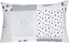 Bellatex Povláček bavlna na zip Srdce šedá rozměr 50x70 cm