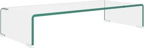 TV stolek / podstavec na monitor čiré sklo 70x30x13 cm 244128