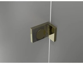 Mexen Lunar, L pětiúhelníkový sprchový kout naklápěcí doleva 100 x 80 cm, 8mm čiré sklo, zlatý profil, 831L-100L-080P-50-00-L