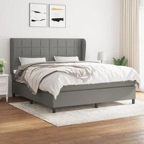 Box spring postel s matrací tmavě šedá 160x200 cm textil 3127974