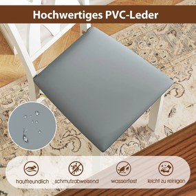 Costway Sada 2 jídelních židlí, skládací kuchyňská židle s polstrovaným sedákem