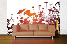 DIMEX | Samolepicí vliesová fototapeta na zeď Květinová textura MA-5-1326 | 375 x 250 cm | červená, bílá, černá
