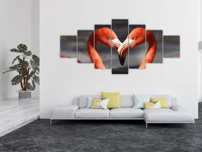 Obraz dvou zamilovaných plameňáků (210x100 cm)
