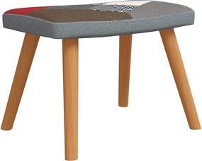 Houpací křeslo se stoličkou patchwork textil 328192