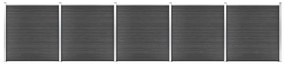 Set plotového dílce WPC 872 x 186 cm černý 3070432