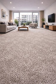 Betap, Metrážový koberec Paula / 75 šedá, na míru, šíře 4m, šedá, filc, ložnice