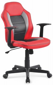 Dětská otočná židle Moro červená/černá