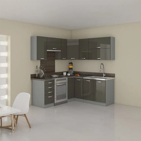 GREY gr | dolní skříňka 60 D 3S zásuvková | 60 cm | PREMIUM BOX | světle šedá/tmavě šedá lesk