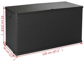 vidaXL Marketos Zahradní úložný box antracitový 120 x 56 x 63 cm PP ratan