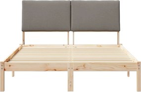 Rám postele Hnědá a taupe 150 x 200 cm Masivní borovicové dřevo 3394376