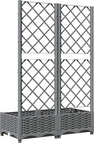 Zahradní truhlík s treláží světle šedý 80 x 40 x 121,5 cm PP 153271