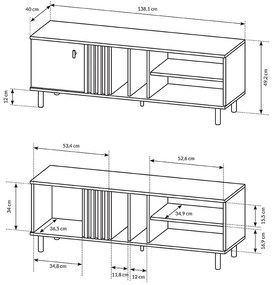 Obývací stěna MADIS | sestava B | 4 díly |  artisan/antracit