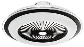 LED Stmívatelné stropní svítidlo s ventilátorem ZEPHYR LED/48W/230V černá + DO