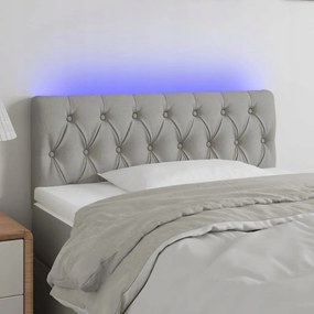 Fionshop 264221360 Čelo postele s Led světle šedé 90 x 7 x 78/88 cm texti