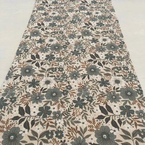 Běhoun ubrus 135x40 cm Šedo-modré květy