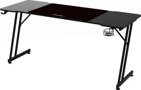 Herní stůl ERACER H1106 — 160x60 cm, kov, melamin, černá